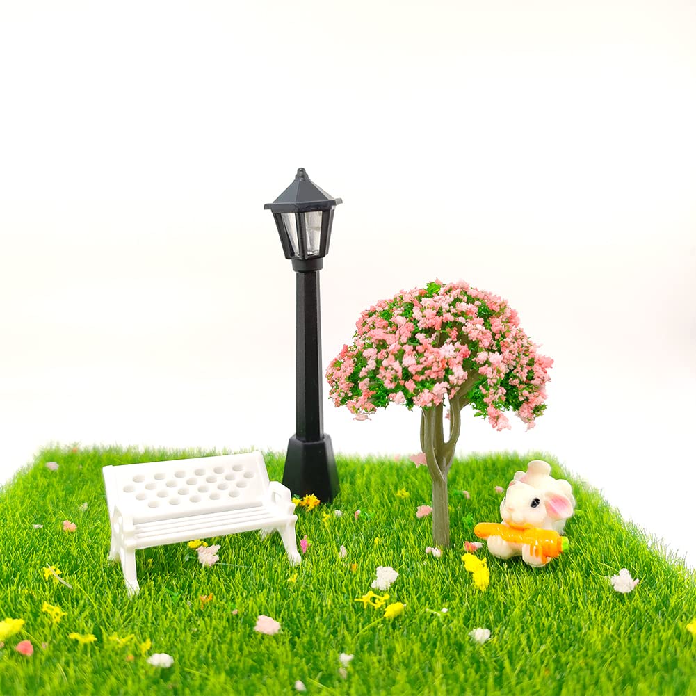 Kayzyue 18 Pcs Miniature Flower Trees Fairy Garden Tree Plant Ornament Model Tree Train Scenery Architecture Trees for DIY Crafts,Building Model,Scenery Landscape Natural Green Dollhouse Decor