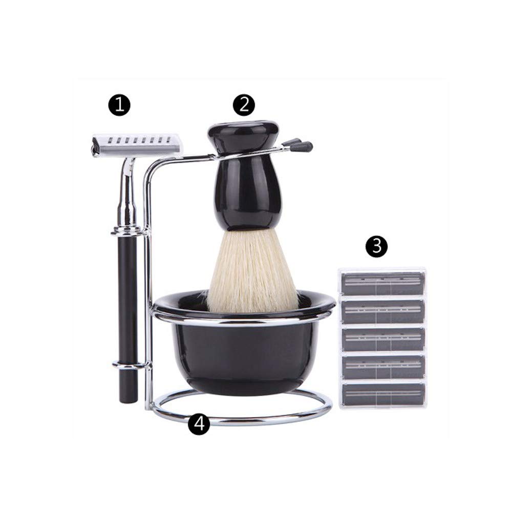 Set Kit for Cup Stand and Stainless Soap Shaving Brush Shaving Perfect Steel Men Brush OcP111