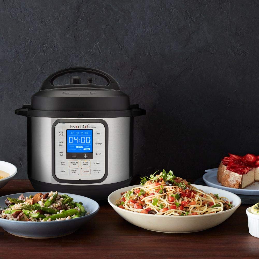 Instant Pot Duo Nova 7-in-1 Electric Pressure Cooker, Sterilizer, Slow Cooker, Rice Cooker, Steamer, Saute, Yogurt Maker and Warmer, 3 Quart, 12 One-Touch Programs & 3 Quart Ceramic Pot
