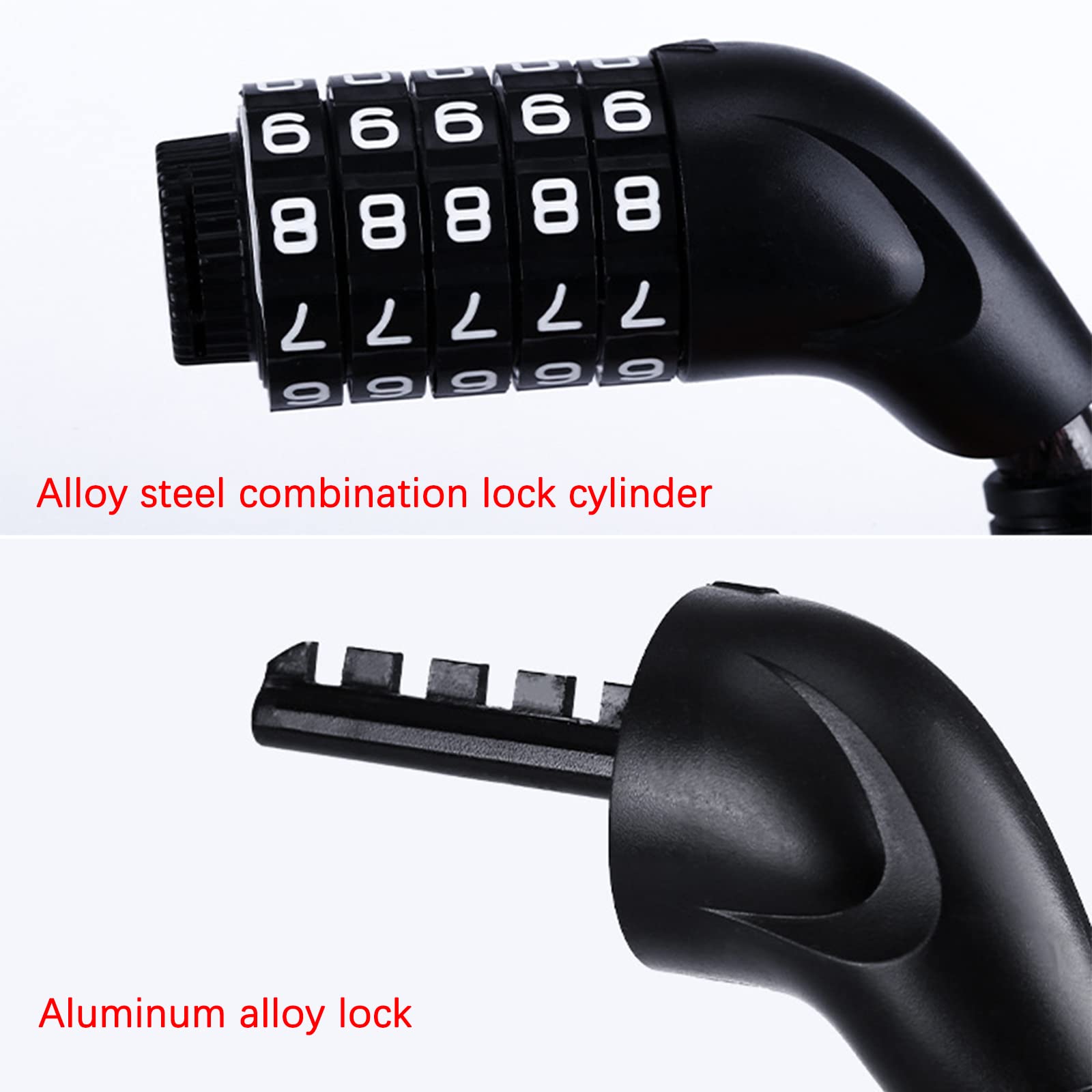 LIBOOI Bicycle Combination Lock, Bike Locks Heavy Duty Anti Theft Combination Cable Locks with Mounting Bracket