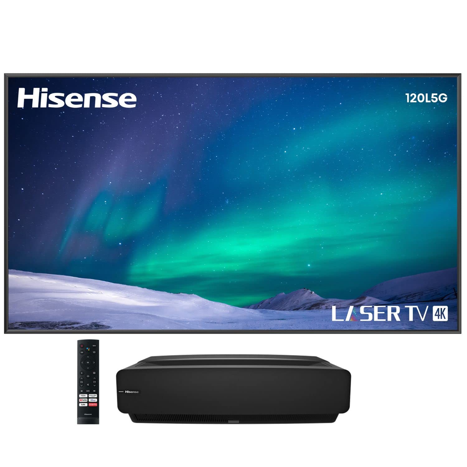 Hisense 120L5G-CINE120A 120" 4K Ultra-Short-Throw LASER TV & 120'' ALR Cinema Screen - (Renewed)
