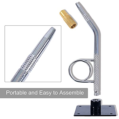 JEROME Portable Fly Tying Vise with Base Rotary C-Clamp Fish Tackle Kit Travel Alloy Fly Fishing Tackles Hook Binding Tool, Silver&black&gold