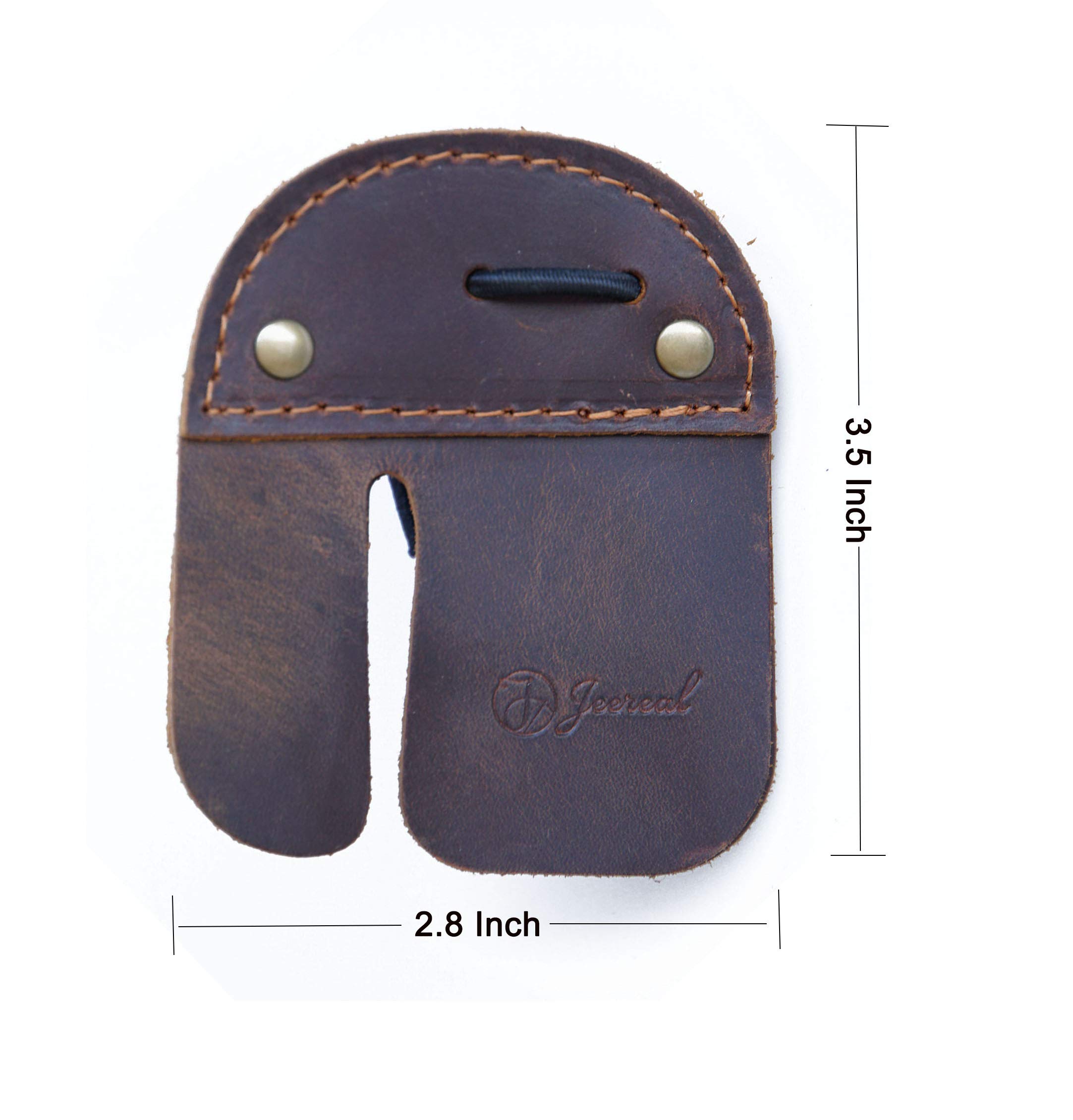 Jeereal Leather Archery Finger Tab,Protect Guard for Recurve Bows,Fingers Protector, Shooting Practice Gear for Shooting Bow Arrow (Dark Brown)
