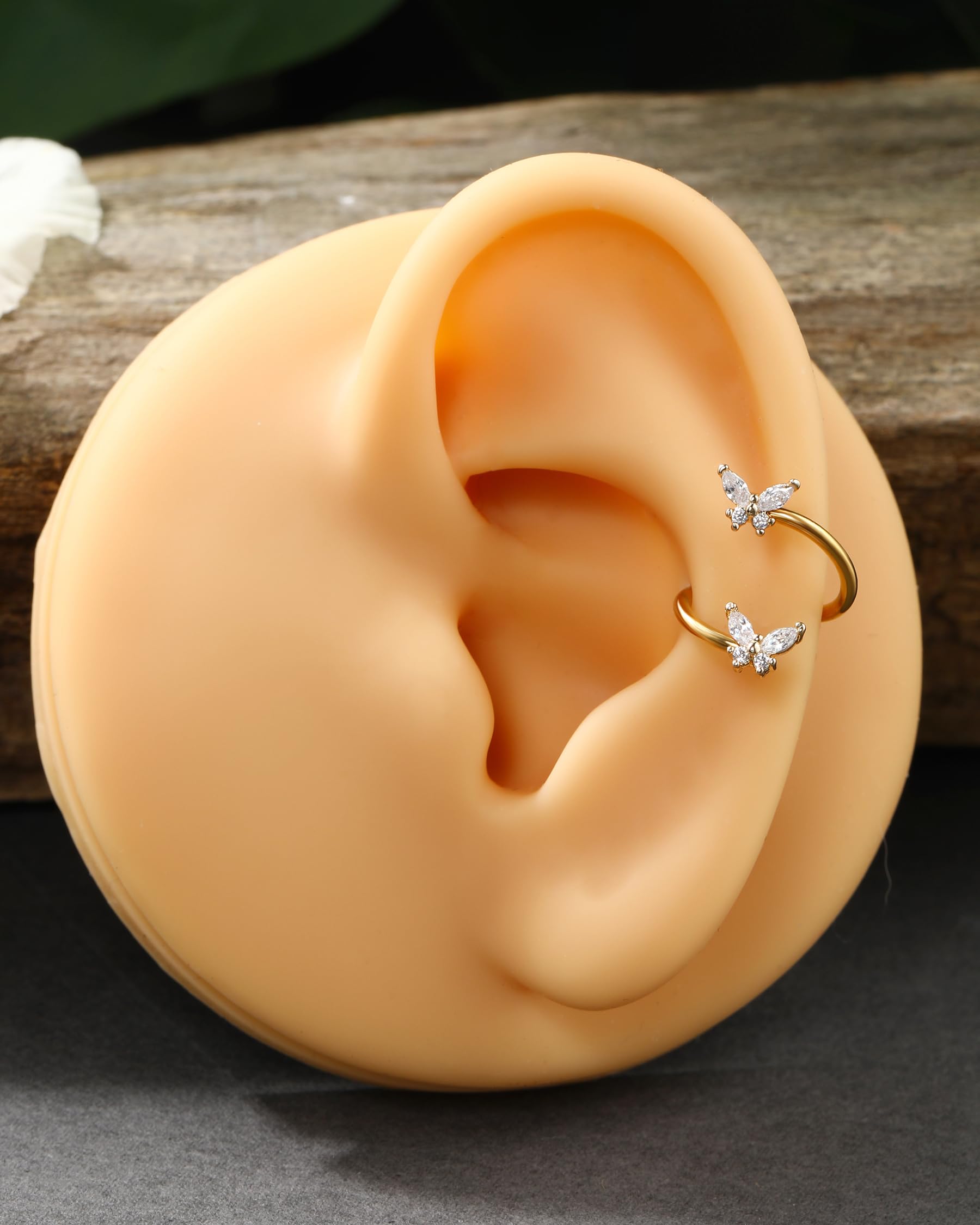 Jewseen 8PCS Silicone Tunnels 2g-1''Double Flared Ear Gauges Plugs Flexible Stretching Ear Piercing Jewelry