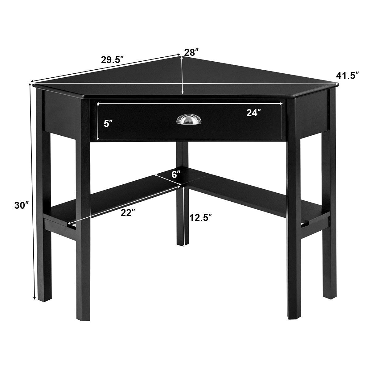 HOMGX Writing and Study Corner Computer Desk, Black