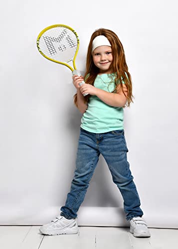 insum 17'' Junior Tennis Racket for Aged 2-3 Y with Strap Bag Kids Tennis Racquet (17inch-Yellow)