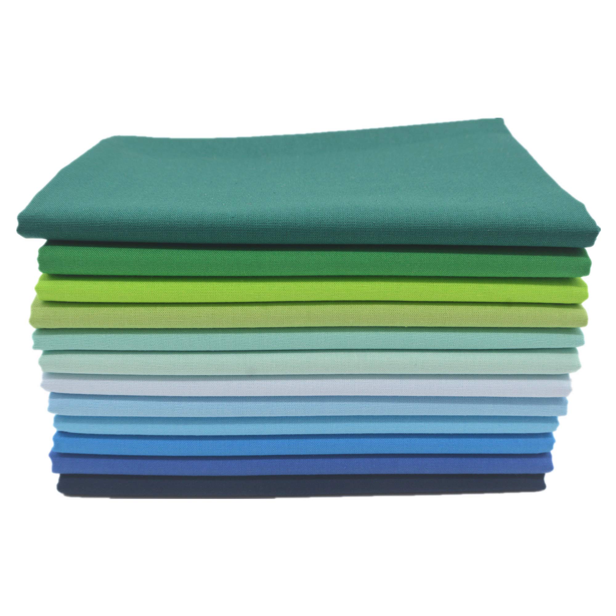 ibotti Fat Quarters Fabric Bundles Solid Colors, 12 Precut Cotton Fabric Quilting, 18 x 22 inch, (Lake Louise)