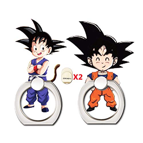 ZOSTLAND 2PCS Super Fighter Gohan Phone Ring,Universal 360°Adjustable Phone Case Finger Grip Stand Holder Desk Stent Mount Car Hook Compatible with iPhone 13 12 11 MAX X Plus iPad (2pcs Monkey)