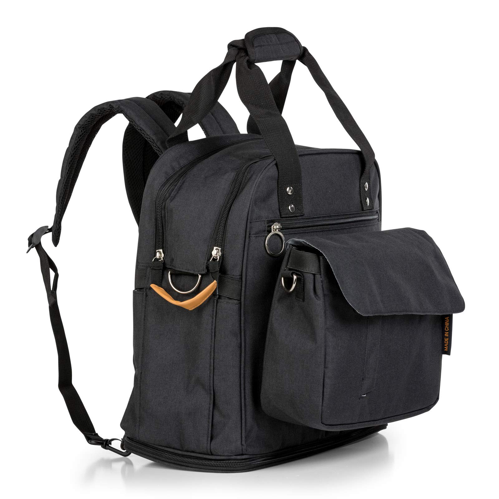 JOJOHUG - Baby Diaper Bag Backpack with Detachable Pouch Changing Pad (Black)