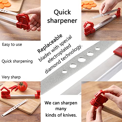 Kitchen Knife Sharpener,Honing Steel,Speedy Knives Sharp,Chef Professional Work Rod, Choice Blade Diamond,Small Whetstone System, Pocket Axe Scissor Sharpening Wet Stone Oil Kit Ceramic Angle Set