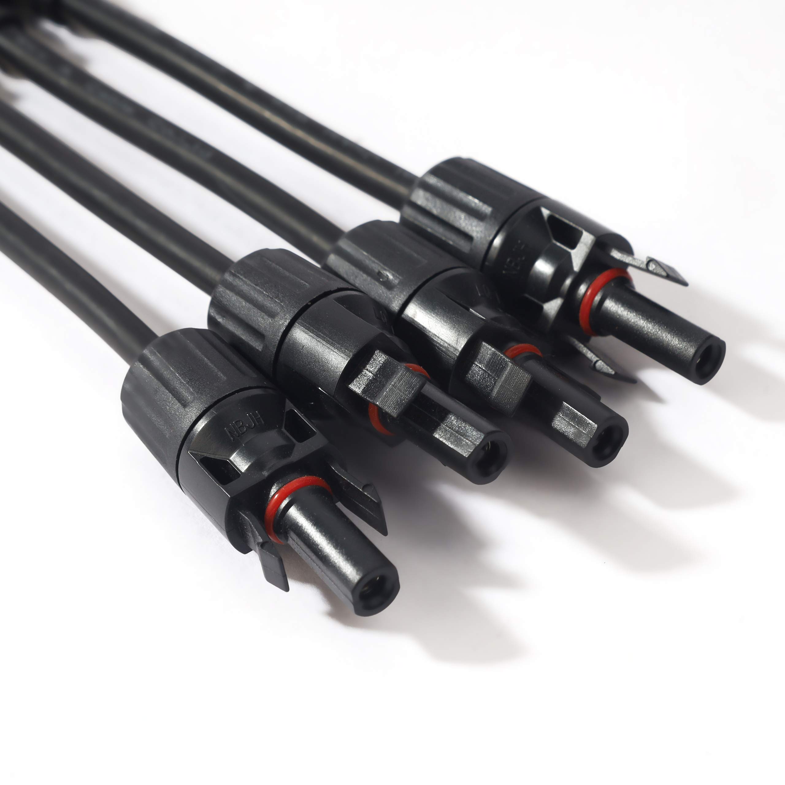 JHBOX Solar Panel Connector Y Branch Solar Connector 1 to 4, 10 AWG Solar Cable and Connectors for Solar Combiner Box (1 Pair 1Y4)