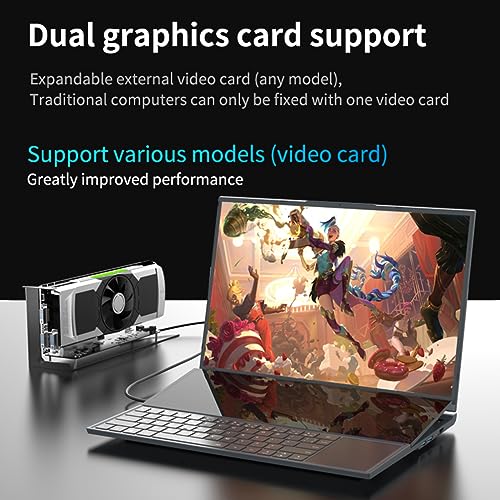 Laptop, 16in HD Main Screen 14in Touch Sub Screen Double Screen Laptop, 16GB RAM 256GB ROM, 13600mAh Battery, PC Laptop for Intel for Core I7, for Windows 10 11, for Business Study