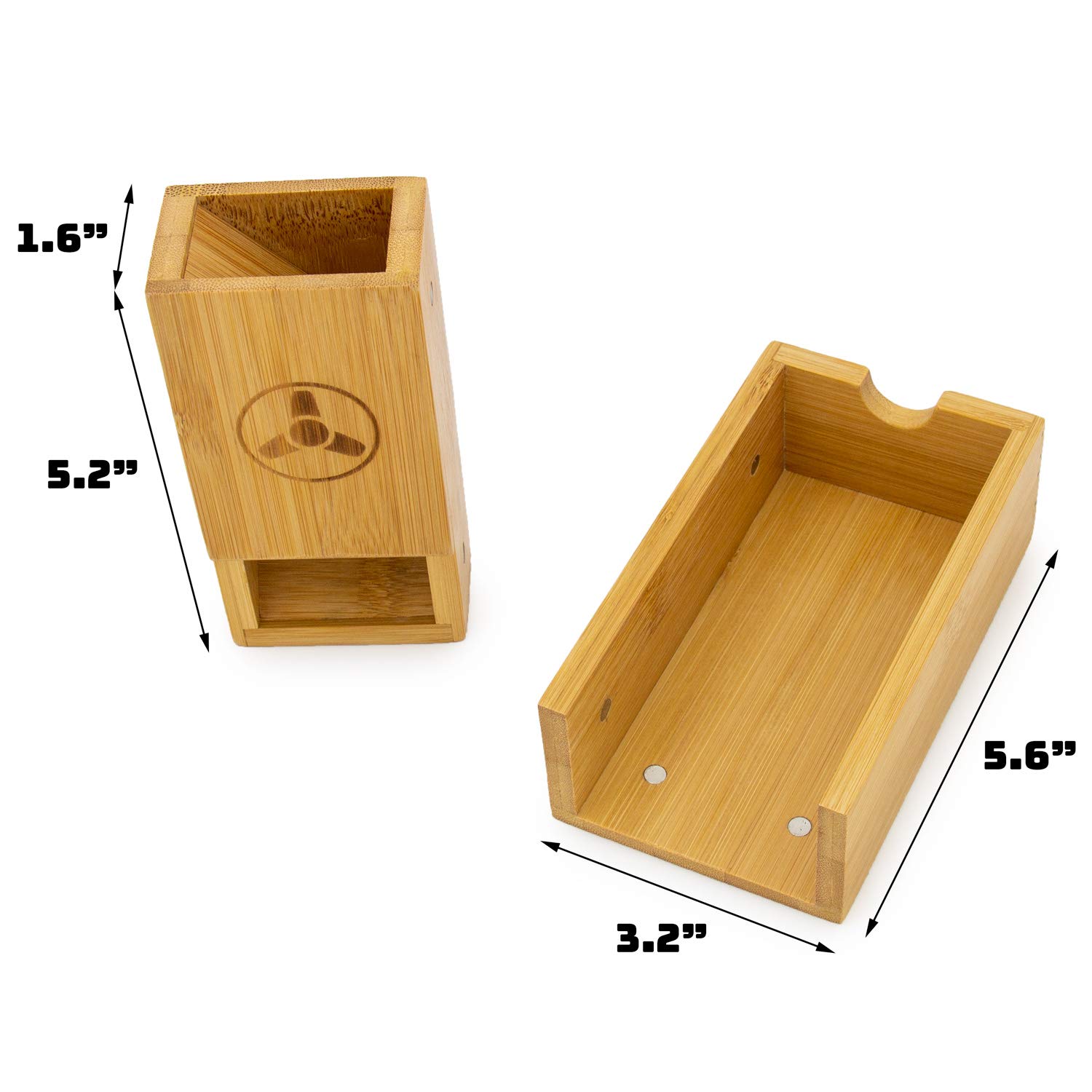 Hominize Bamboo Dice Tower - Premium Dice Rolling Tower and Tray for RPGs and Board Games