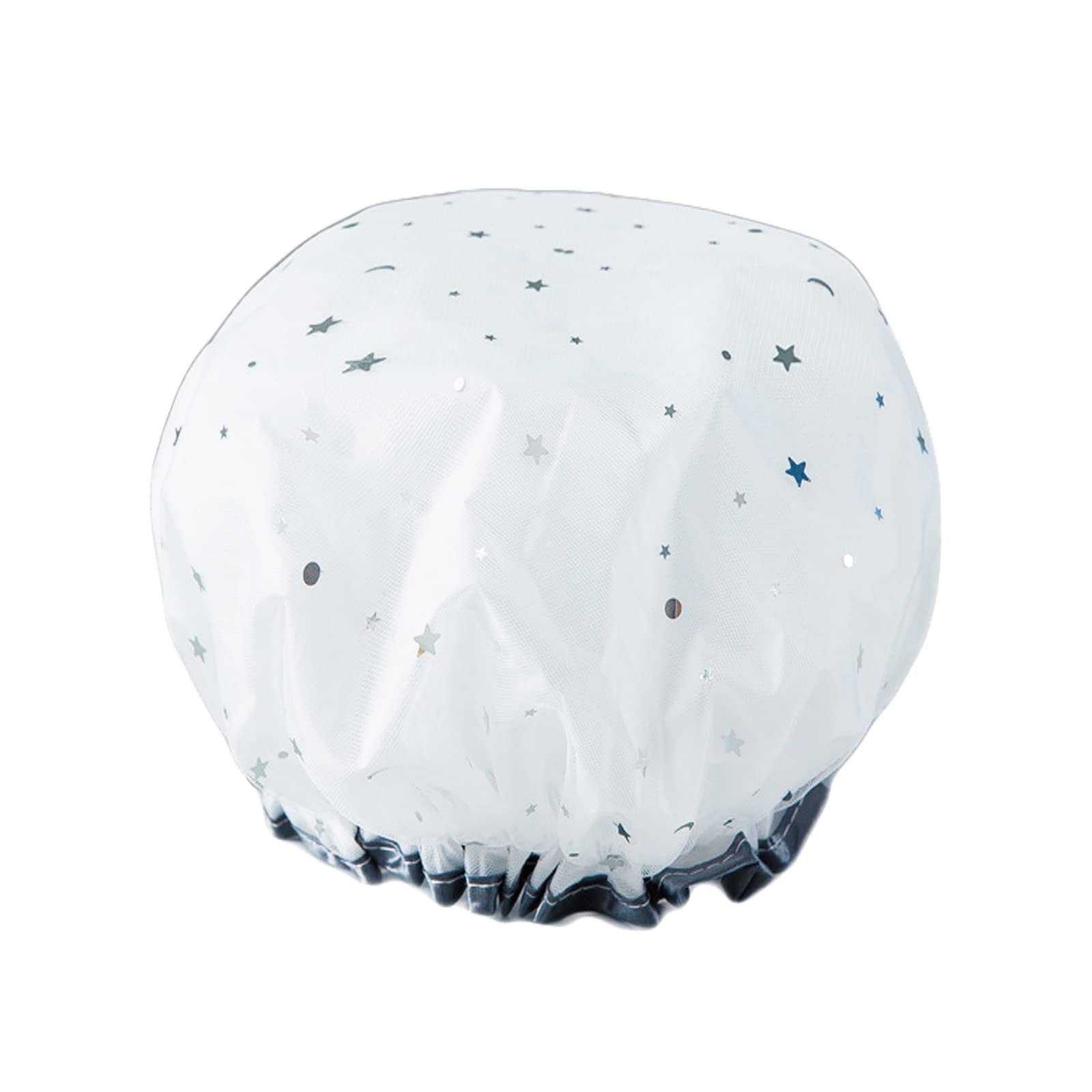 Shower Cap, Double Layer Waterproof Lace Hair Cap Reusable Plastic Elastic Bathing For Spa, Home, Hotel and Hair Salon (Pink)