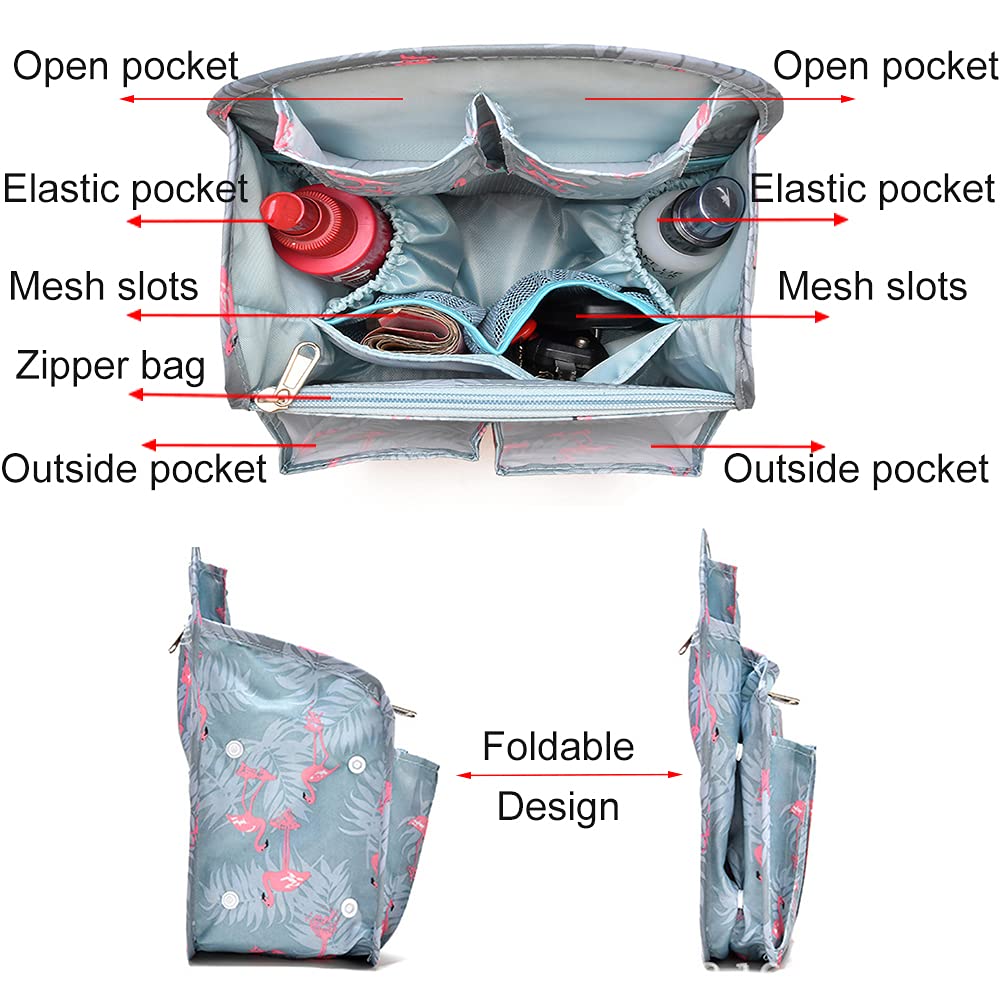 HOYOFO Mini Backpack Organizer Insert Small Shoulder Bag Divider for Rucksack Purse Lightweight Nylon, Light Blue