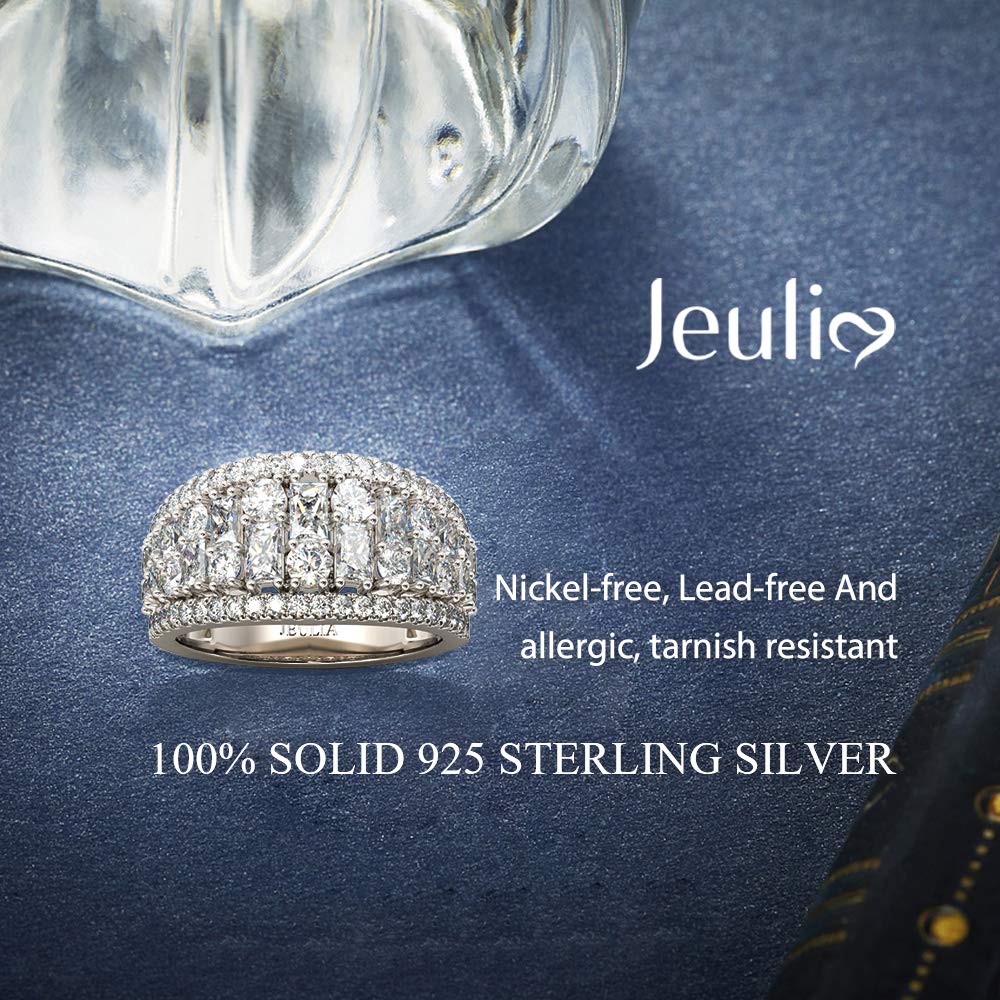 Jeulia Brilliant Diamond Band Rings for Women cz 925 Sterling Silver Ring Wedding Engagement Anniversary Promise Ring Bridal Sets Jewelry