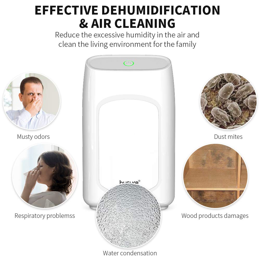 Hysure Small Dehumidifie,700ml Compact Deshumidificador for 215 sq ft, Portable and Compact Ultra Quiet for RV,Bedroom,Home, Bathroom,Basement,Closet