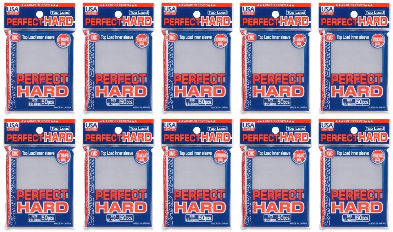 KMC Perfect Size Hard Card Sleeves Standard Size [10 Packs] USA Packaging