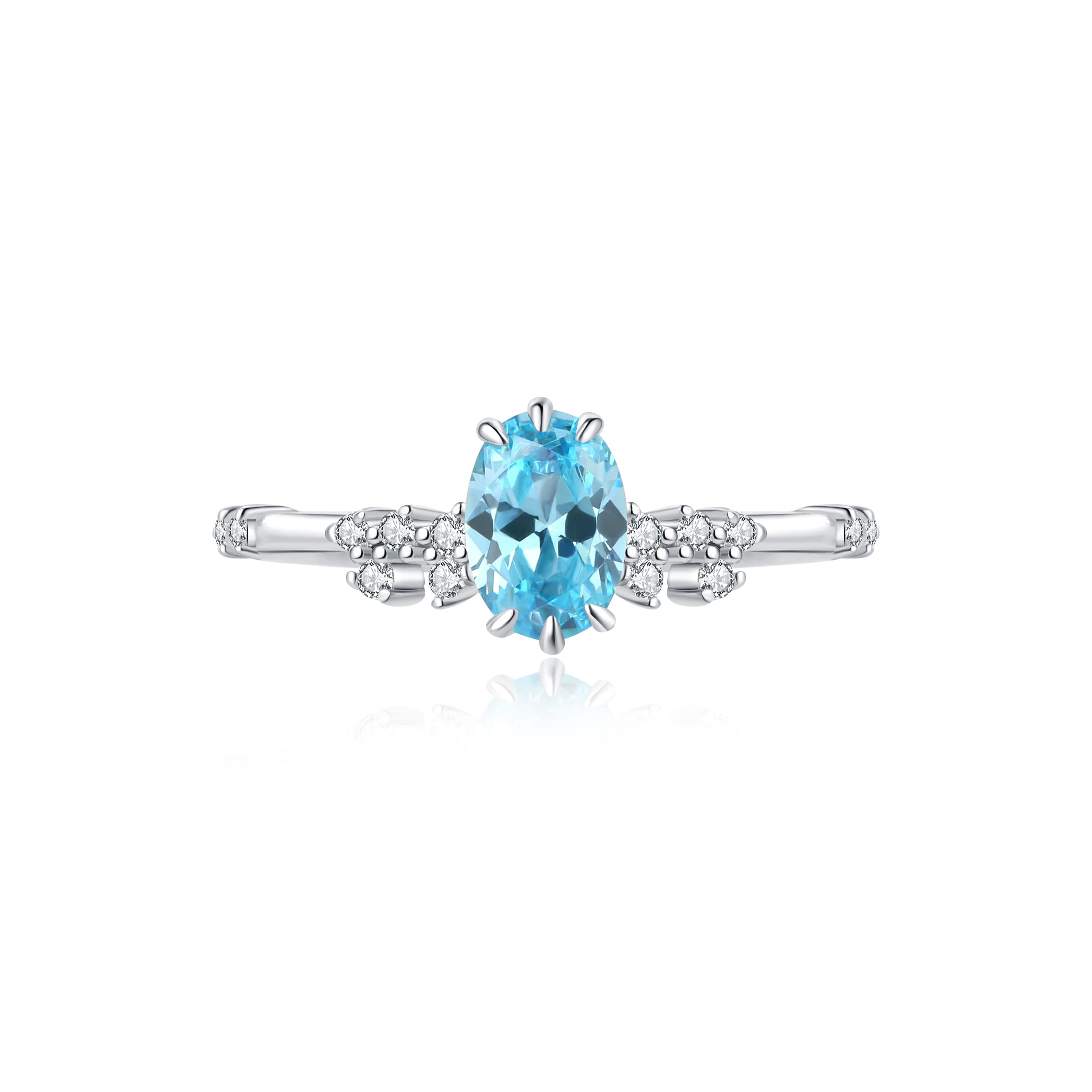 Kooku KJJB Sapphire Women's Engagement Wedding Rings, Proposal Rings (7)