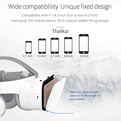 Virtual Reality Headset for Phones 3D VR Glasses with Remote Controller for Movies & Games Metaverse Goggles with Bluetooth Headset, Compatible with iPhone/Android Phones (Mocute Controller)