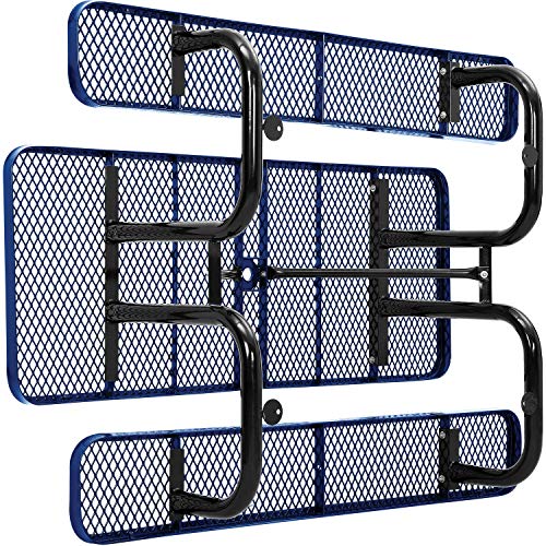 Global Industrial 72" Rectangular Picnic Table, Surface Mount, Blue