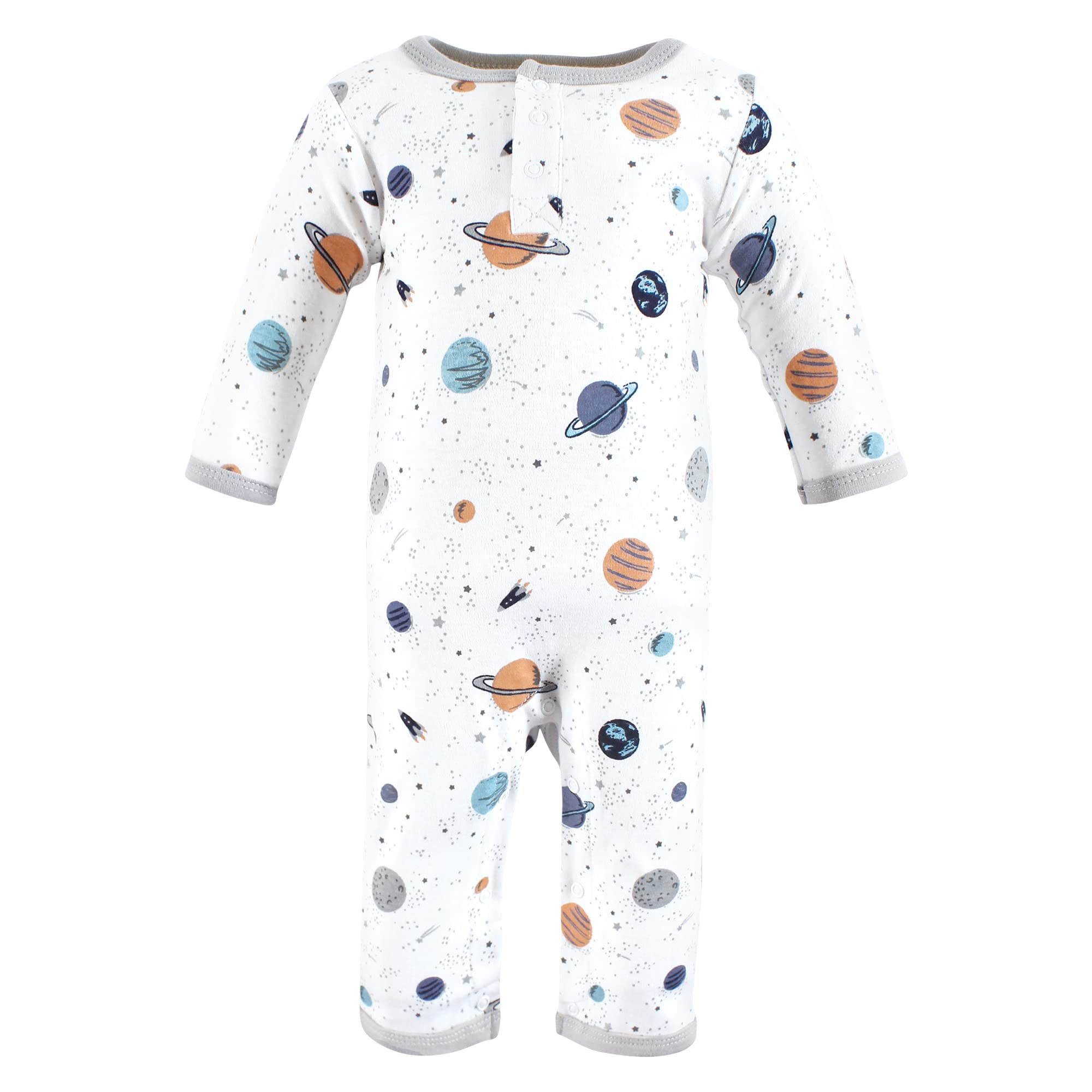 Hudson Baby Unisex Baby Cotton Coveralls, Space, 9-12 Months