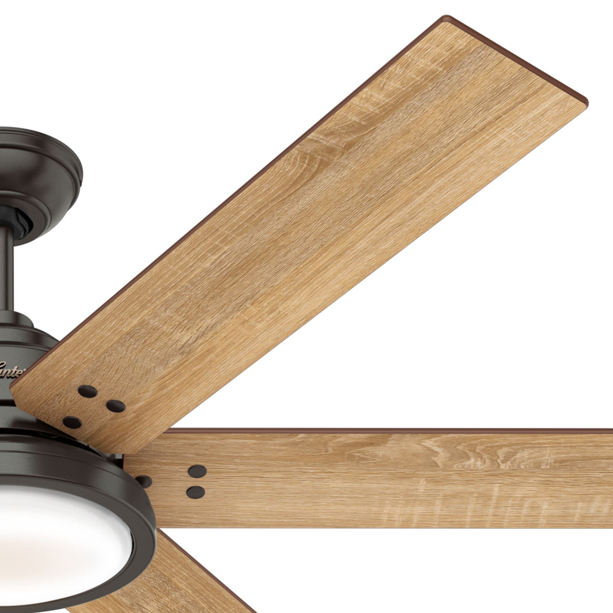 Hunter Fan 60 inch Casual Noble Bronze Indoor Ceiling Fan with Light Kit (Renewed)