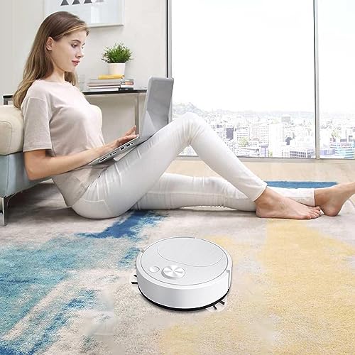 HONUNG Sweeping Robot Vacuum Cleaner, Ultra-Quiet 3-in-1 Mini Cleaning Machine, Multifunctional Suction Robotic Vacuums USB Charging Household Vacuum Cleaner for Home Cleaning