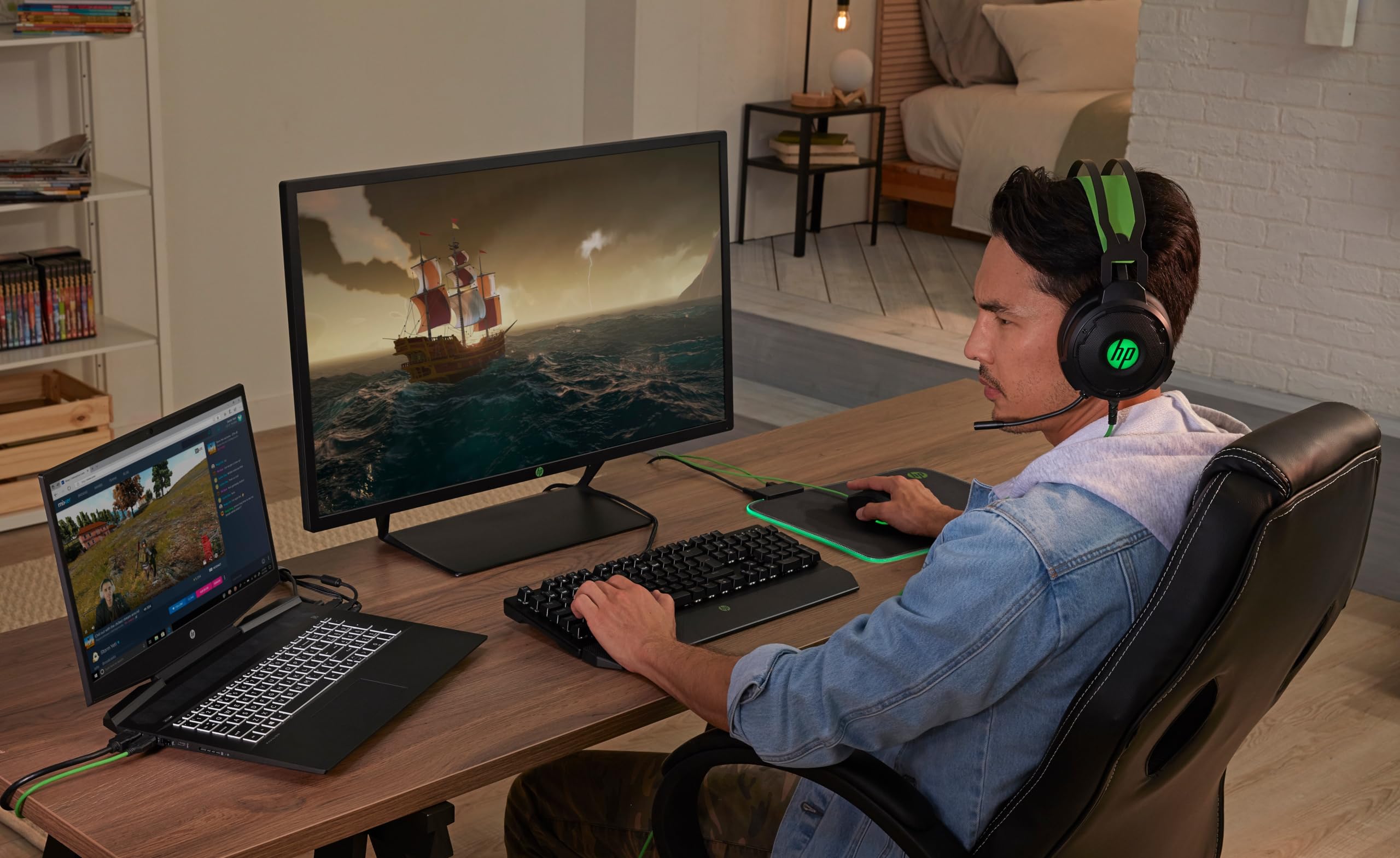 HP Pavilion Gaming Wired Mechanical Keyboard 800 with 4-Zone Backlit LED, Anti-Ghosting N-Key Rollover, Audio Control, and Red Mechanical Switches, (5JS06AA)