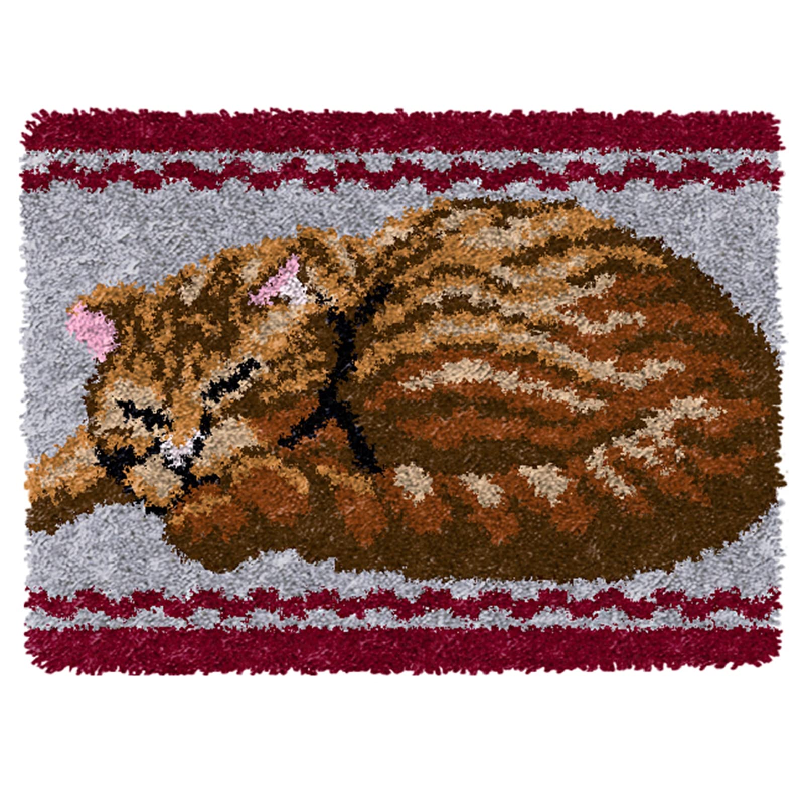 LFTYV Latch Hook Kits DIY Kitten Crochet Yarn Rugs Handmade Latch Hook Kit Rug Making Crafts for Adults/Kids Beginner with Printed Canvas Pattern 20.46X13.77 Inch,B