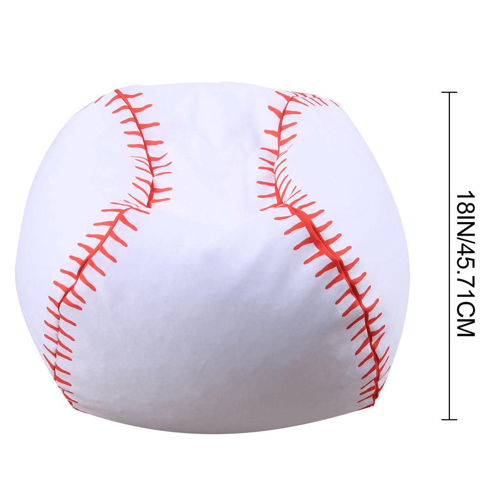 shenruifa Storage Bean Bag Chair 18 Inch Beanbag Cover with Zipper for Kids Plush Toys Game Play (baseball)