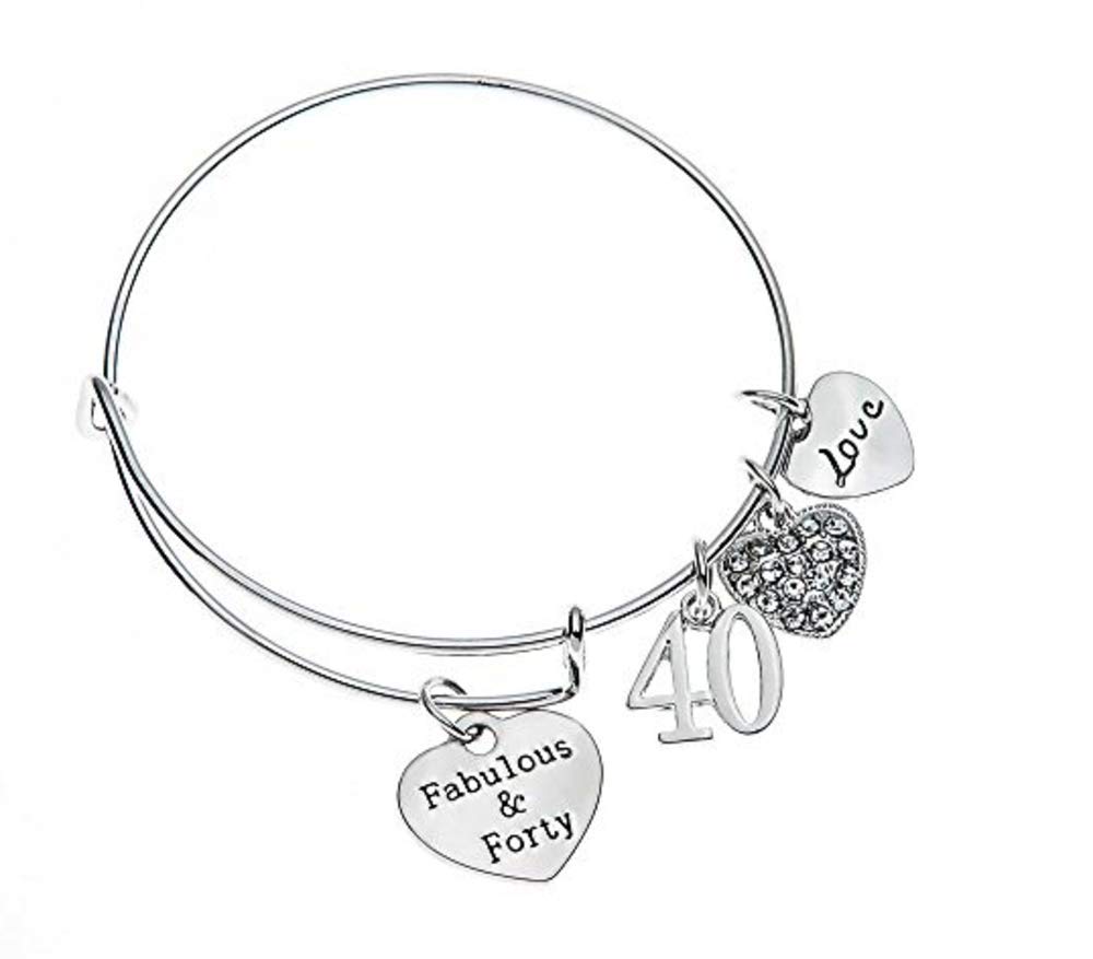 Infinity Collection 40th Birthday Gifts for Women, 40th Birthday Expandable Charm Bracelet, 40th Birthday Ideas, Gift for Her
