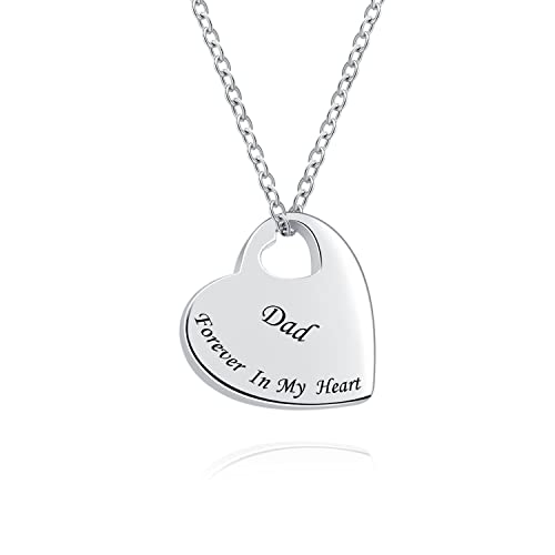 Jinlou Loved Ones Urn Pendant Necklace 925 Sterling Silver Keepsake Memorial Heart Cremation Jewelry for Women(Dad)