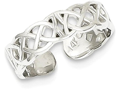 IceCarats 14K White Gold Adjustable Toe Ring Open Midi Band Summer Beach Jewelry