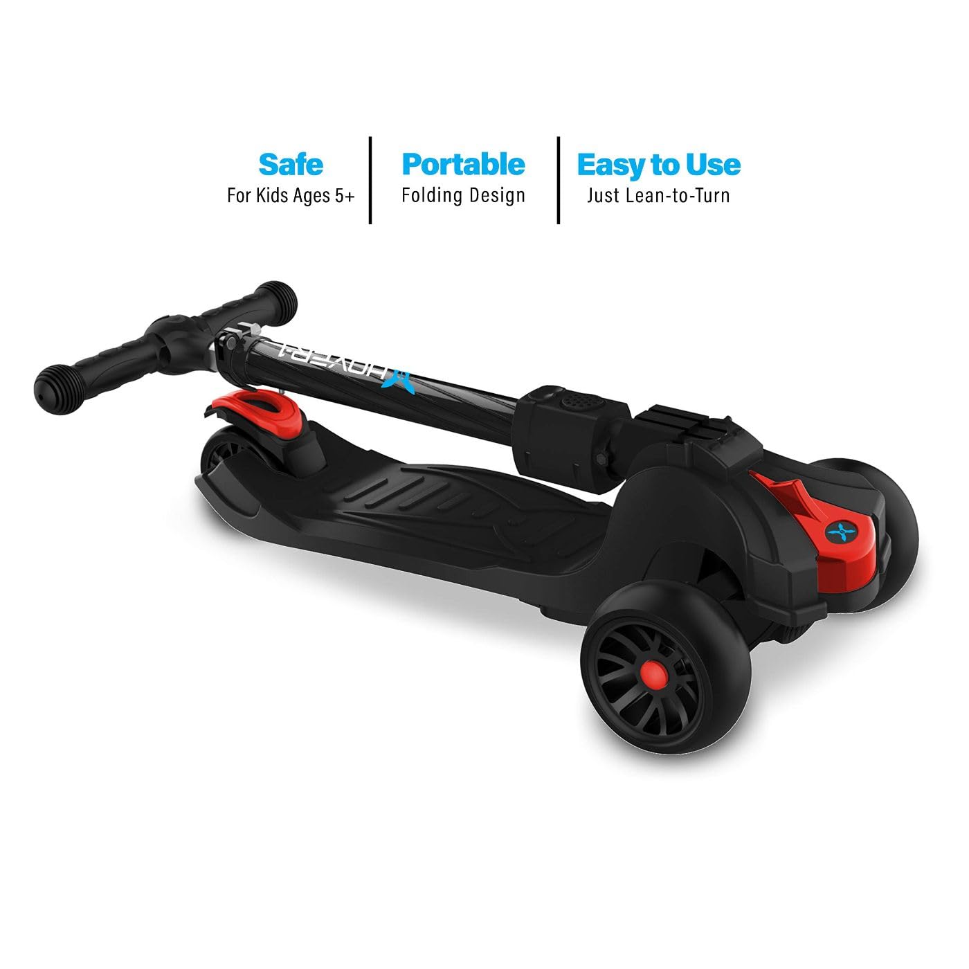 Hover-1 Ziggy Folding Kick Scooter for Kids (5+ Year Old) | Features Lean-to-Turn Axle, Solid PU Tires & Slim-Design, 110 LB Max Load Capacity, Safe, Pink