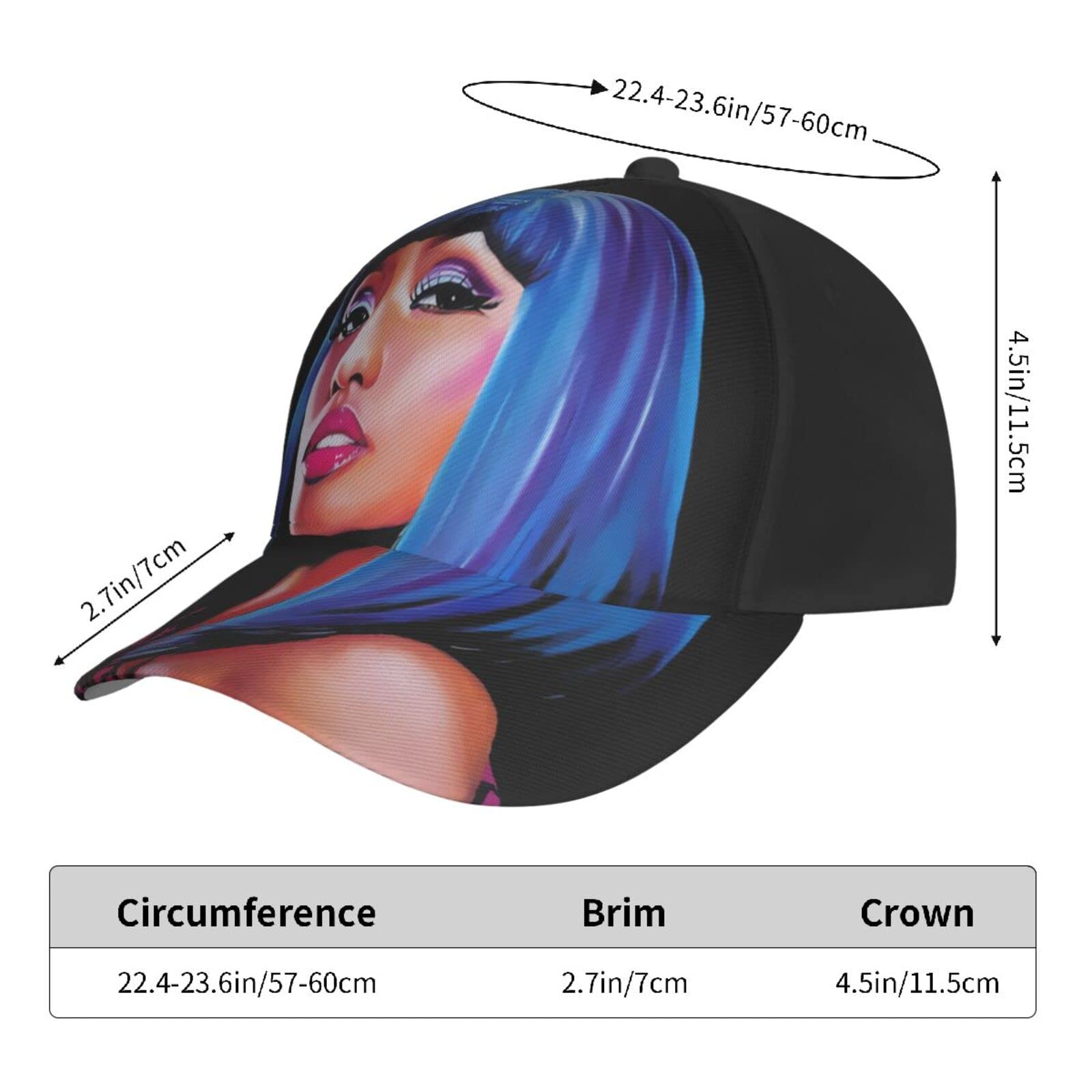 Nicki Rapper Singer Minaj Band Baseball Cap Women Men Adjustable Size Running Hat Black