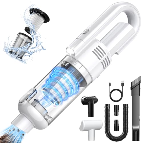 Handheld Car Vacuum Cleaner Cordless, 12000PA Strong Suction Handheld Vacuum Cleaner, Portable Mini Car Hand Held Vacuum Cleaner Rechargeable for Home