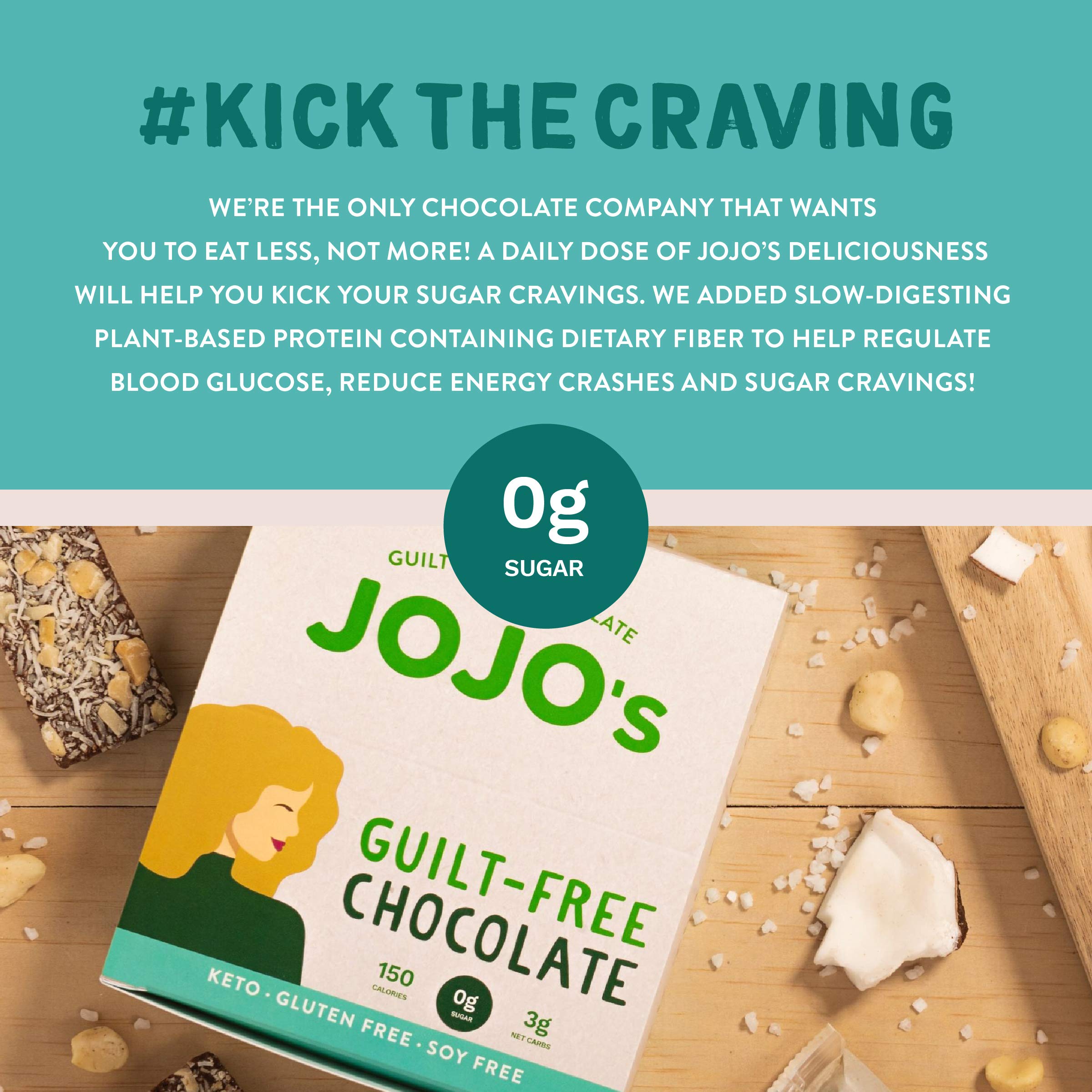 JOJO's Dark Chocolate Bars Made with Hemp, Plant Based Protein, Sugar Free, Low Carb, Vegan, Paleo & Keto Friendly, Healthy Snack, Goes Hawaiian, 1.2oz Bar (12 Count Box)