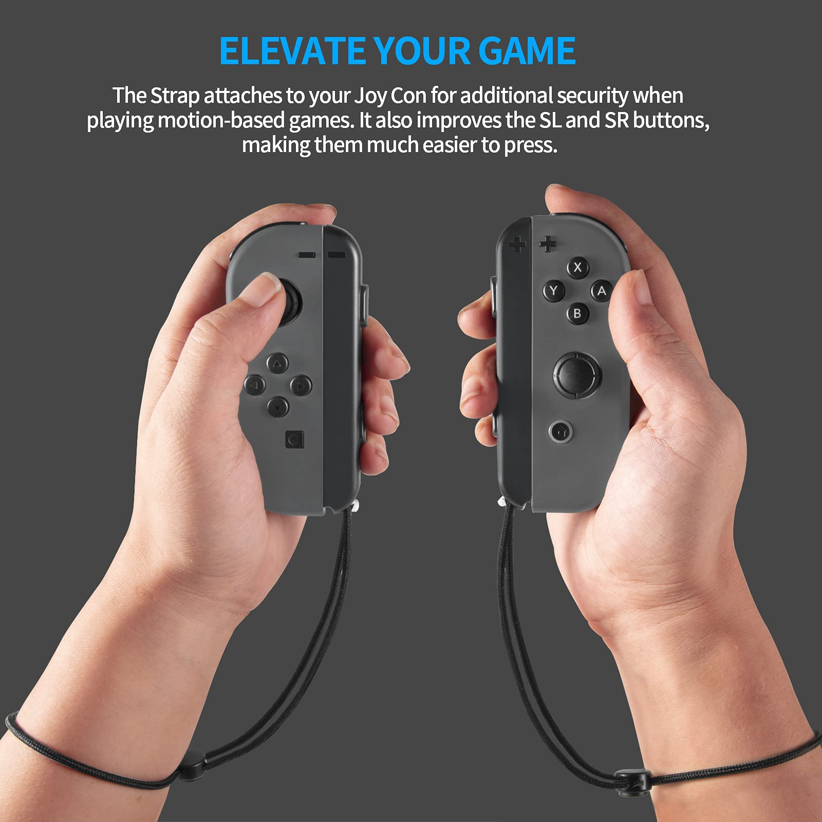 KOOWOD Wrist Strap for Switch Joycon β 1 Pair Lanyard Replacement Parts Accessories Caps for Joy Con Controller