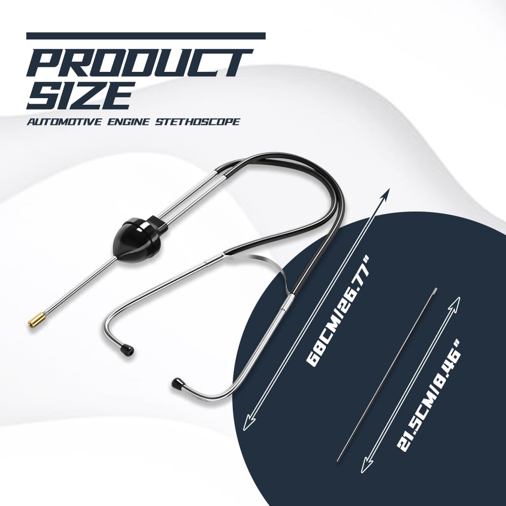 WINUERK Mechanic Stethoscope, Automotive Engine Diagnostic Sensitive Hearing Tool, Automotive Stethoscope Kit, Car Stethoscope Automotive Engine Diagnostic Tool for Cars, Trucks and Motorcycles
