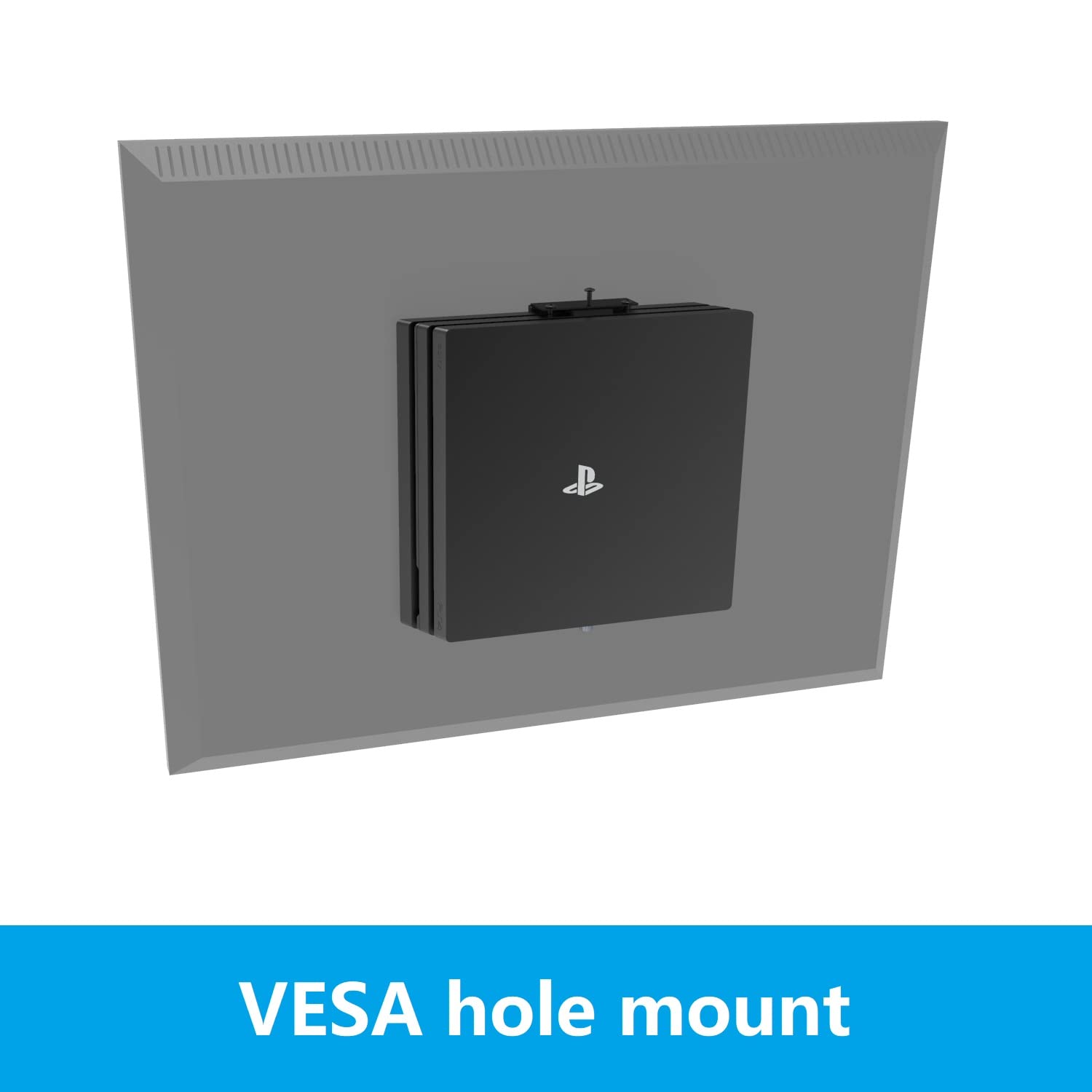 HQYing Wall Mount for Playstation 4 Pro, PS4 Pro, Mount Behind TV, on Wall and Under Desk, No Scratches, Metal Black