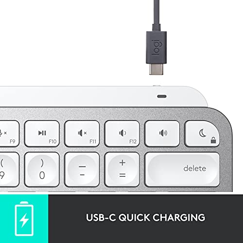 Logitech MX Backlit Keys Mini for Mac Minimalist Wireless Illuminated Keyboard, Compact, Bluetooth, USB-C, for MacBook Pro, Macbook Air, iMac, iPad - With Free Adobe Creative Cloud Subscription