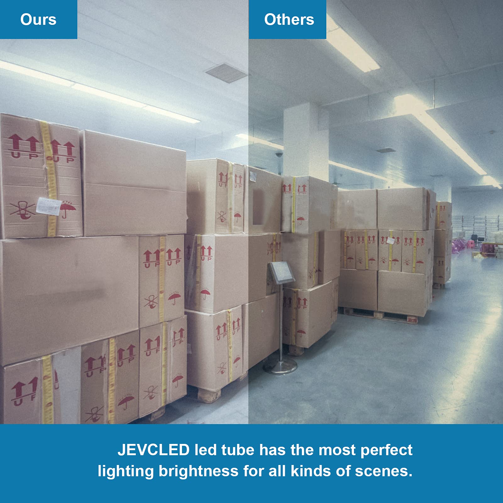 JEVCLED T8 T10 T12 2FT LED Bulb High Brightness Fluorescent Lamp Store Light 6000K T8 G13 2340Lumens 18W Replacement Fluorescent Lamp 45W, Ballast Bypass, Double-Ended Power Supply Pack-4