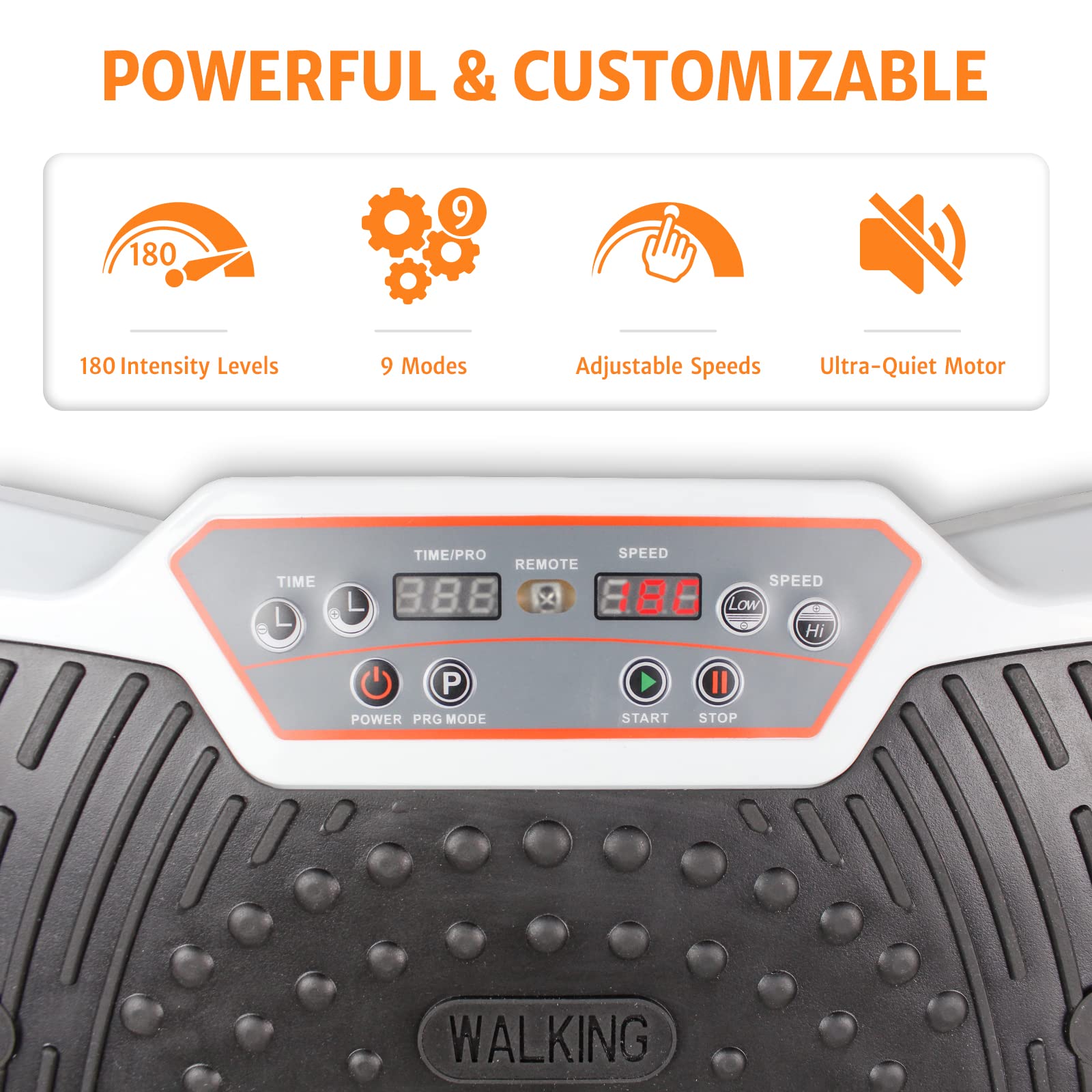 Leogreen Vibration Plate Exercise Machine 180 Levels, Vibrating Fitness Platform with 2 Resistance Bands, Whole Body Exercise Equipment Workout Trainer for Home Office, Maximum Weight 330lbs
