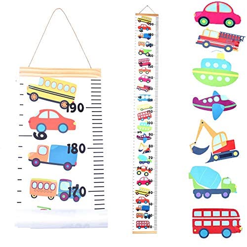 JJGoo Baby Growth Height Chart Hanging Ruler Wall Decor for Kids, Canvas Removable Height Growth Chart 79" x 7.9"