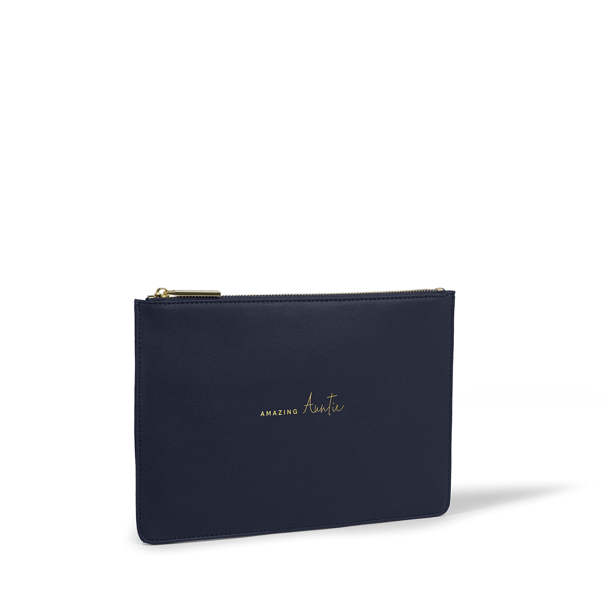 KATIE LOXTON Amazing Auntie Womens Medium Sustainable Style Sentiment Perfect Pouch Navy