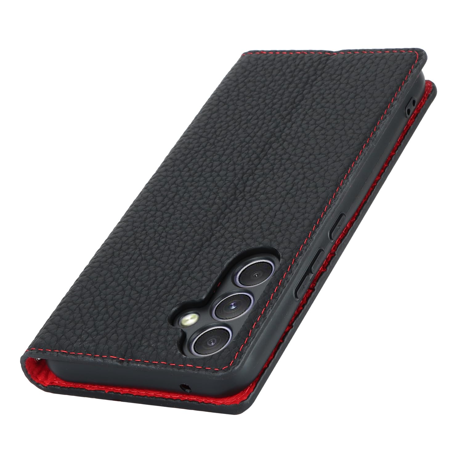 Havaya for Samsung Galaxy S23 FE Case Genuine Leather Samsung S23 FE wallet case with Card Holder for men flip folio phone cover with credit card slots for women-Black