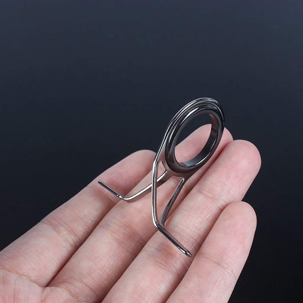 kaaka 7Pcs Mixed Size High Steel Sea Fishing Rod Pole Guide Tip Top Eye Line Ring Durable Fishing Rod Effective Accessories