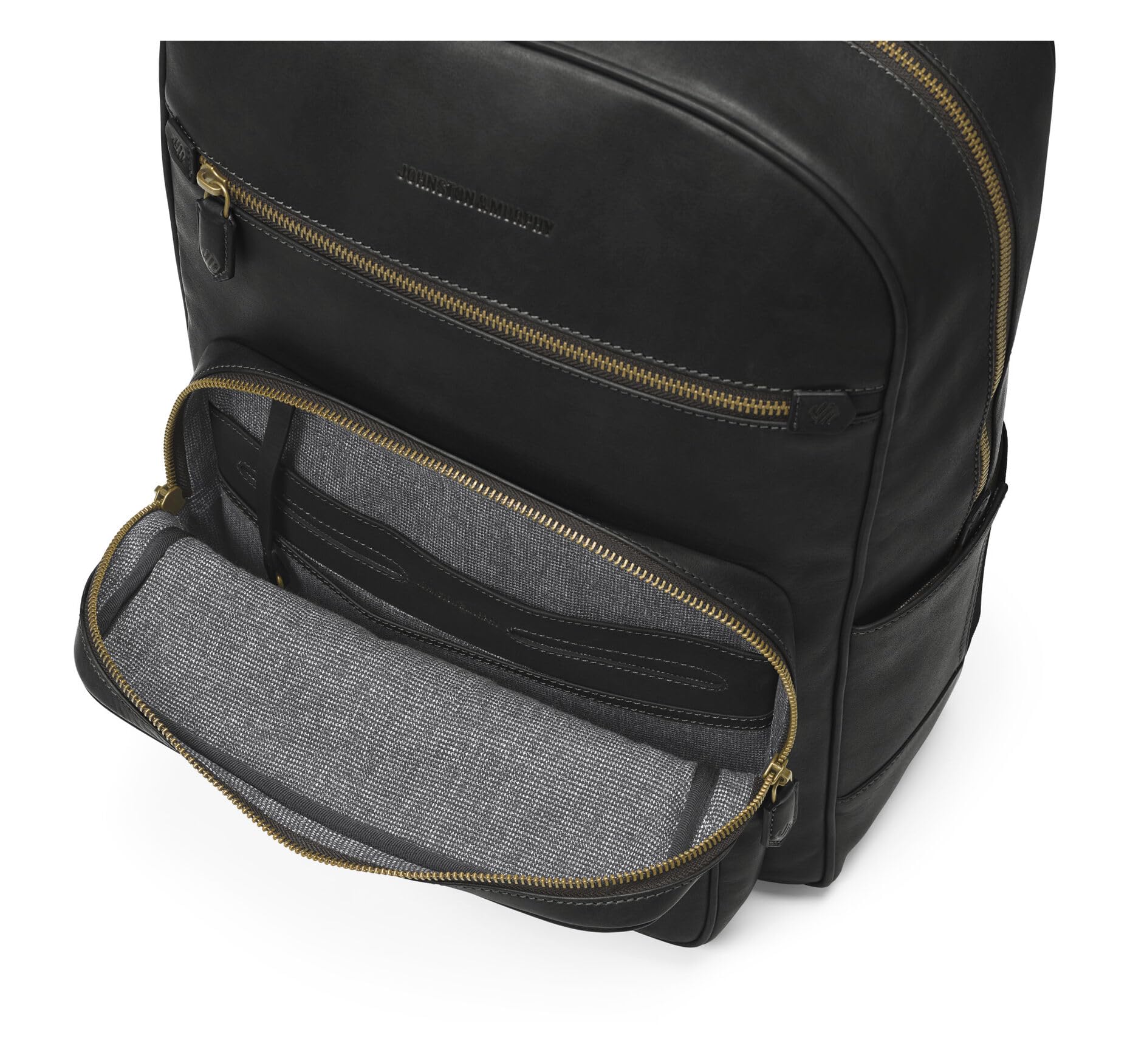 Johnston & Murphy Men's Rhodes Backpack Black Full Grain