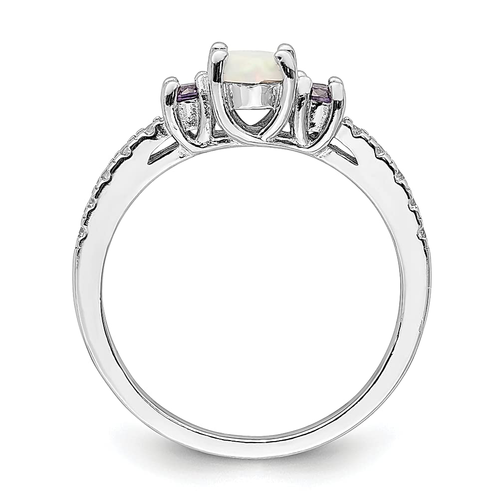 ICE CARATS 925 Sterling Silver Lab Created Opal Cubic Zirconia Cz Ring Gemstone Fine Jewelry For Women Gifts For Her